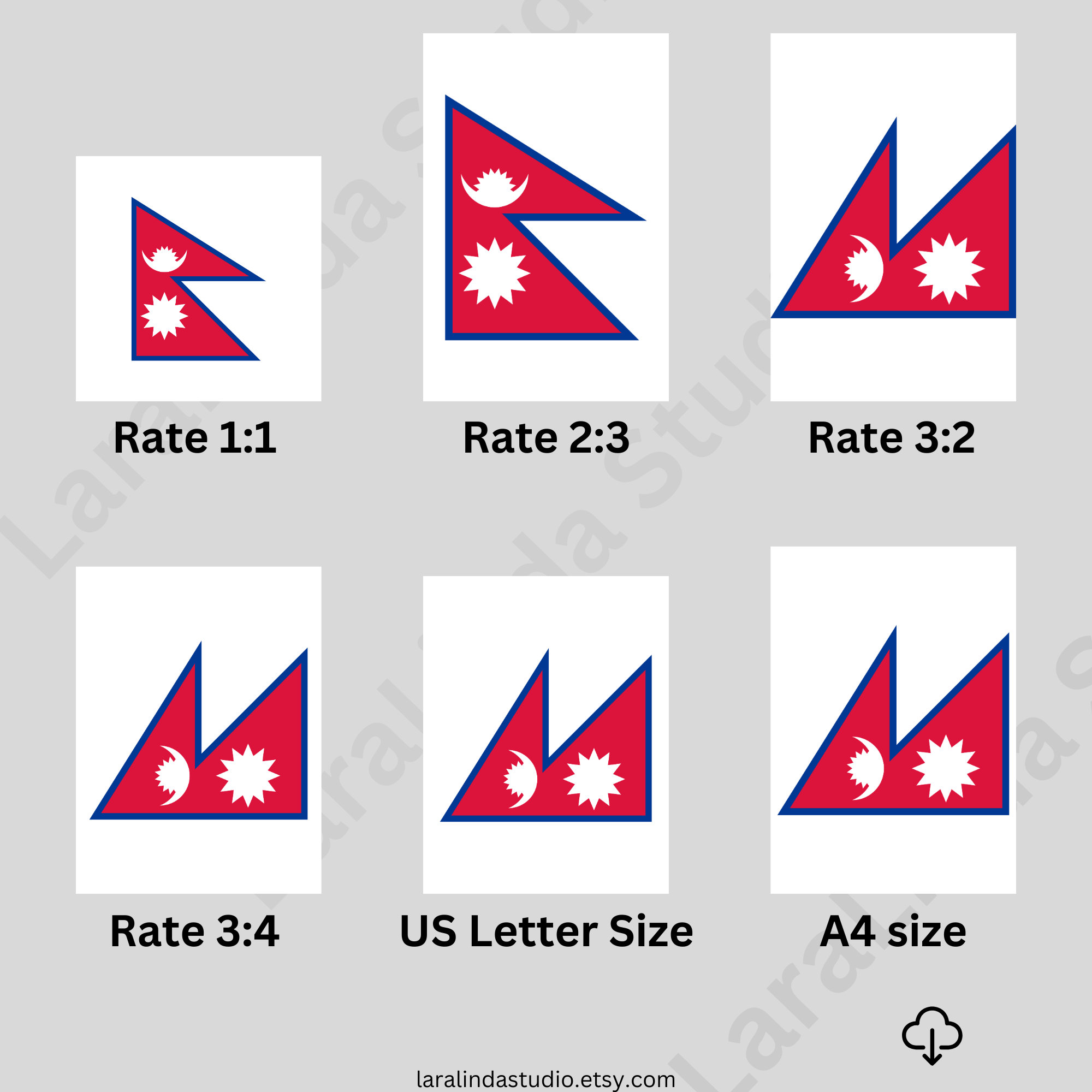 Nepal Flag Bundle 77 SVG & 77 PNG Printable Files for Ready to Use ...