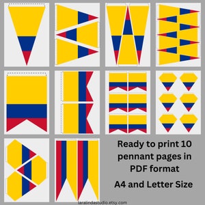 Colombia Flag Bundle 77 SVG & PNG Printable Files for Ready to Use ...