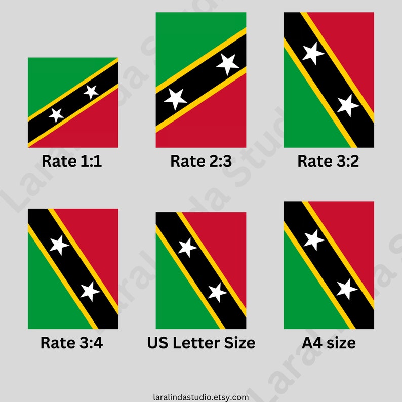 Saint Kitts and Nevis Flag Bundle 77 SVG & PNG Printable Files for ...