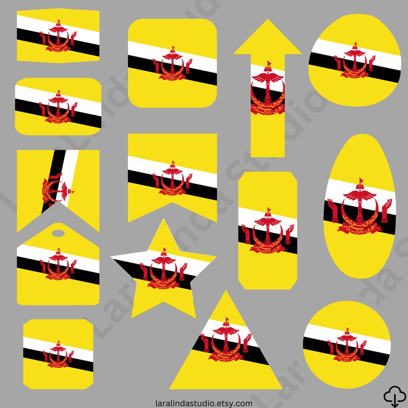 Brunei Flag Bundle 77 SVG & 77 PNG Printable Files for Ready to Use ...