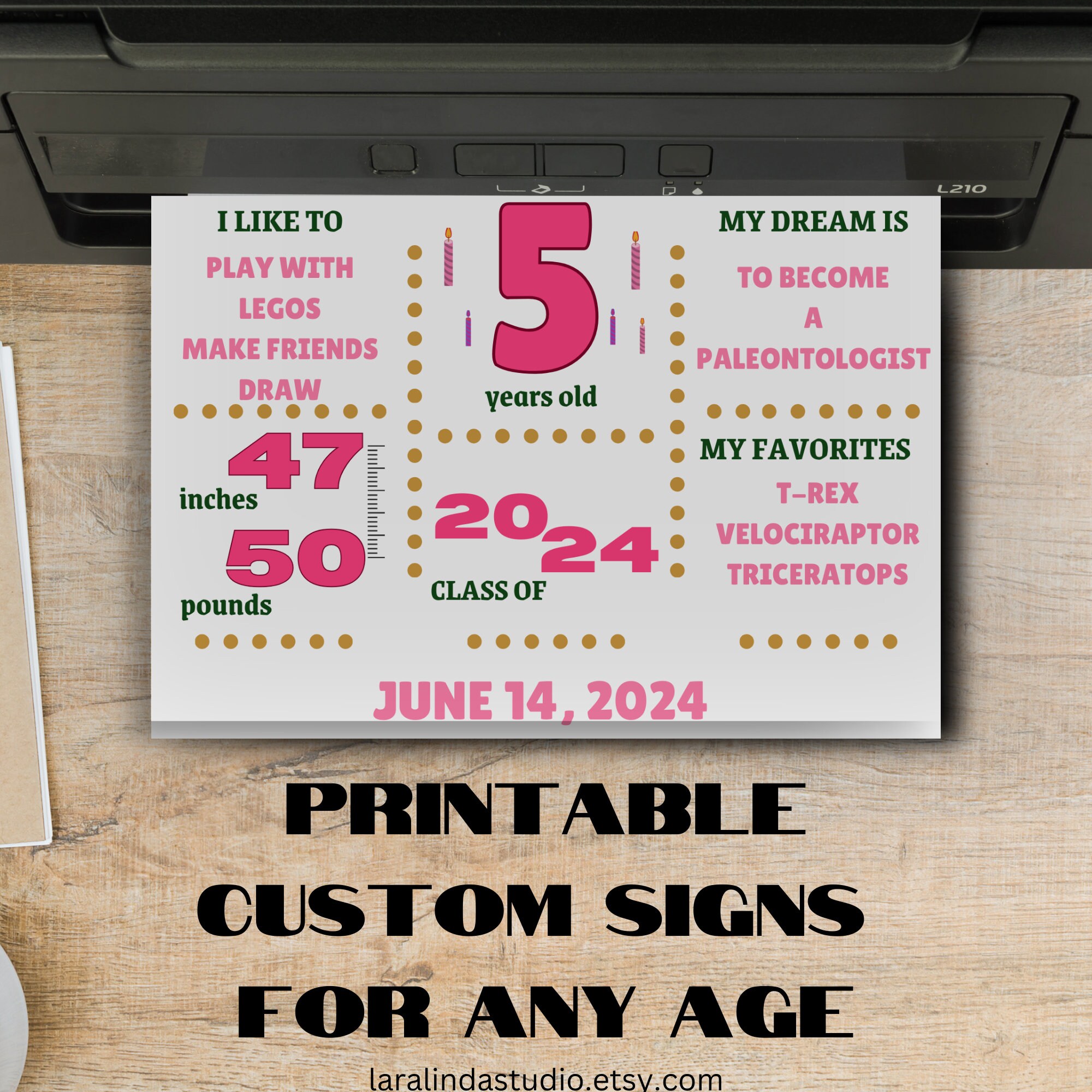 First Day of School & Last Day of School Digital Customized Signs 2024 ...