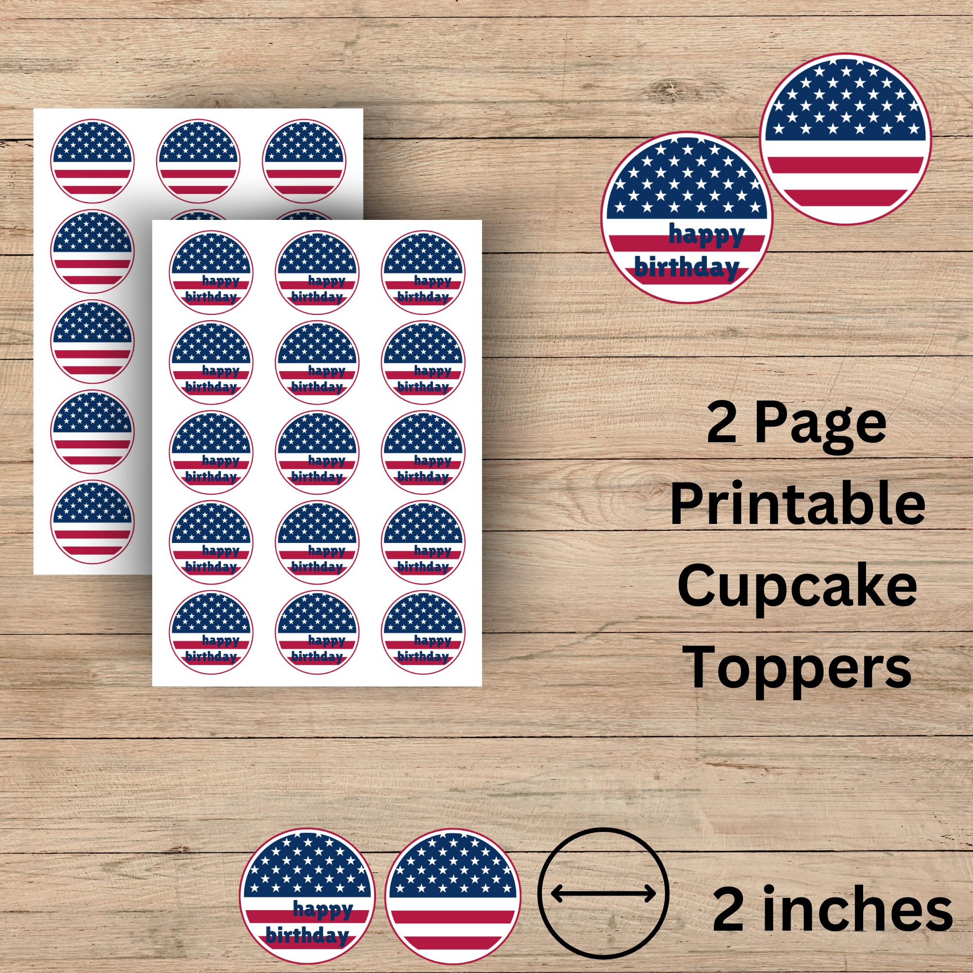 Happy Birthday Banner USA Flag Themed Birthday With Custom Words in 3 ...