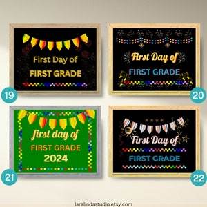 Printable First Day of First Grade Sign 22 Different School Sign ...