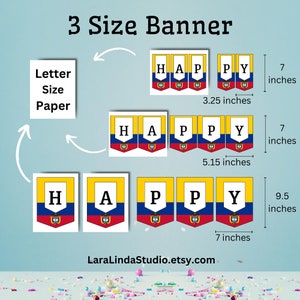Happy Birthday Banner Colombia Flag Themed Digital Birthday Decoration ...