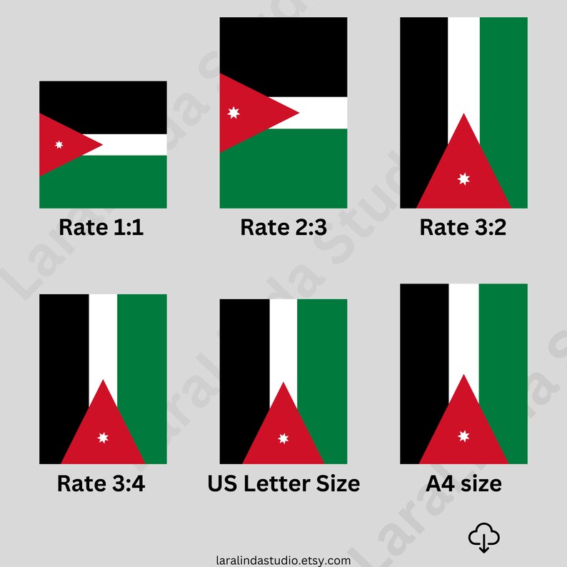 Jordan Flag Bundle 77 SVG & 77 PNG Printable Files for Ready to Use ...