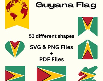 Guyana Flag Bundle 77 SVG & PNG Printable Files for Ready to Use ...