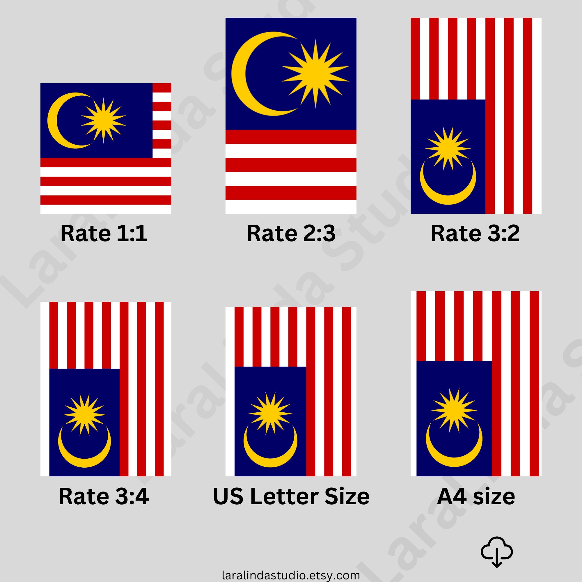 Malaysia Flag Bundle 77 SVG & 77 PNG Printable Files for Ready to Use ...