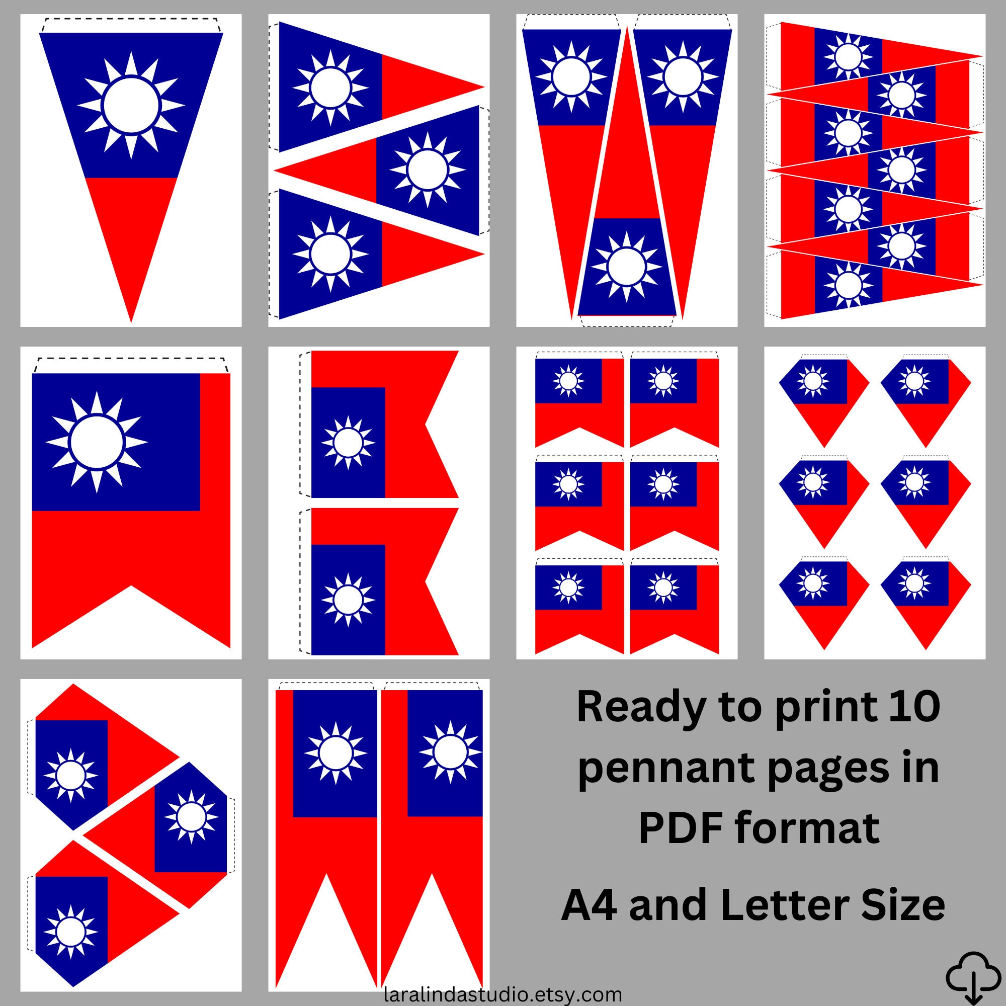 Taiwan Flag Bundle 77 SVG & 77 PNG Printable Files for Ready to Use ...