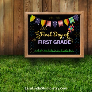Printable First Day of First Grade Sign 22 Different School Sign ...
