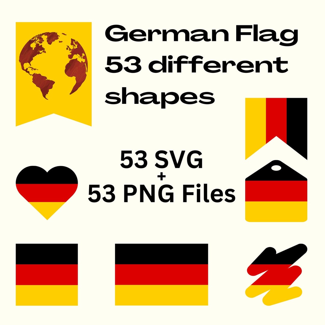 Germany Flag Bundle 53 SVG and PNG Files for Print-ready Designs - Etsy
