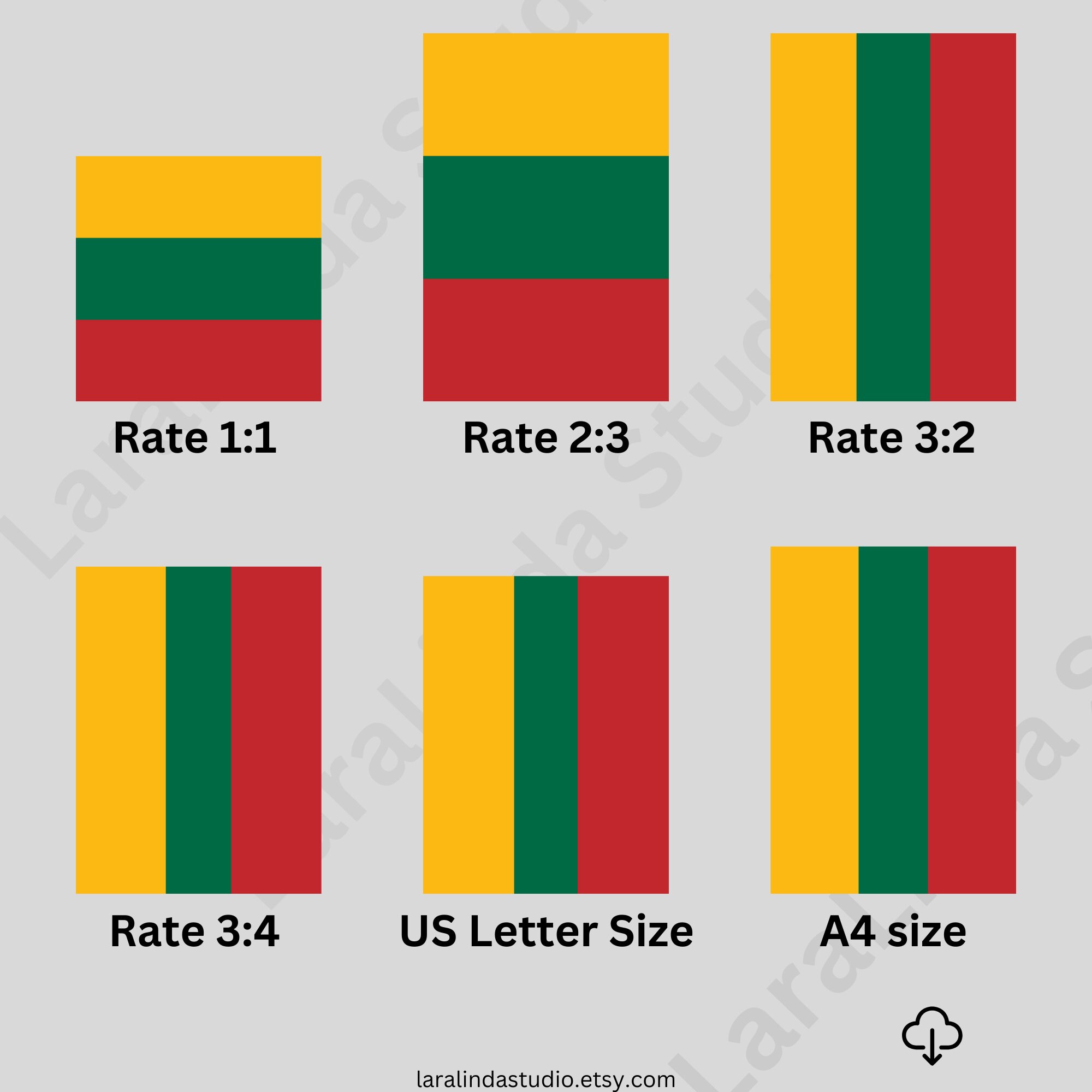 Lithuania Flag Bundle 77 SVG & PNG Printable Files for Ready to Use ...