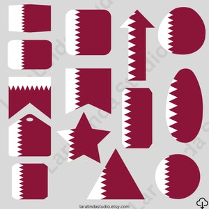 Qatar Flag Bundle 77 SVG & 77 PNG Printable Files for Ready to Use ...