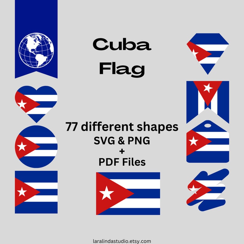 Cuba Flag Bundle 77 SVG & PNG Printable Files for Ready to Use Designs ...
