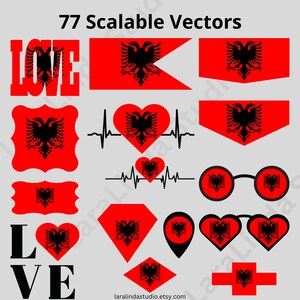 Albania Flag Bundle 77 SVG & PNG Printable Files for Ready to Use ...