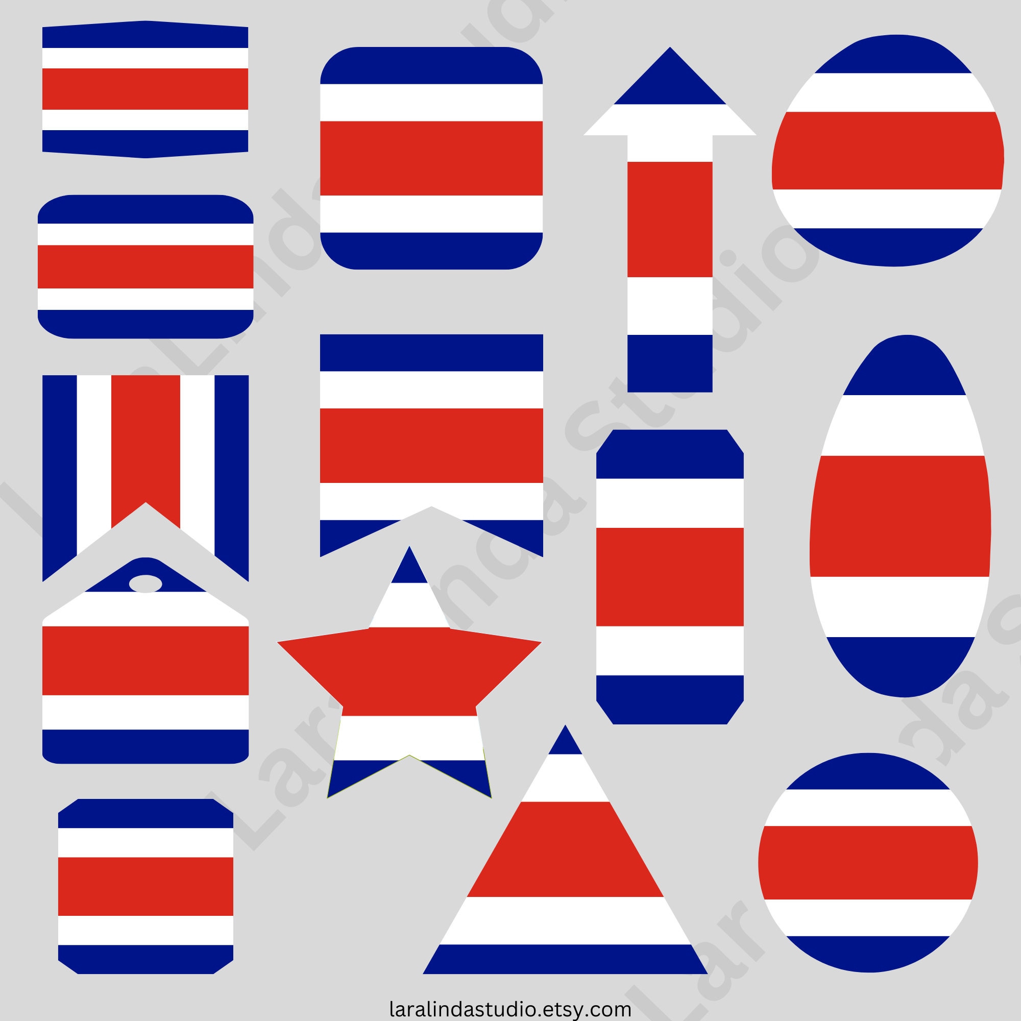 Costa Rica Flag Bundle 77 SVG & PNG Printable Files for Ready to Use ...