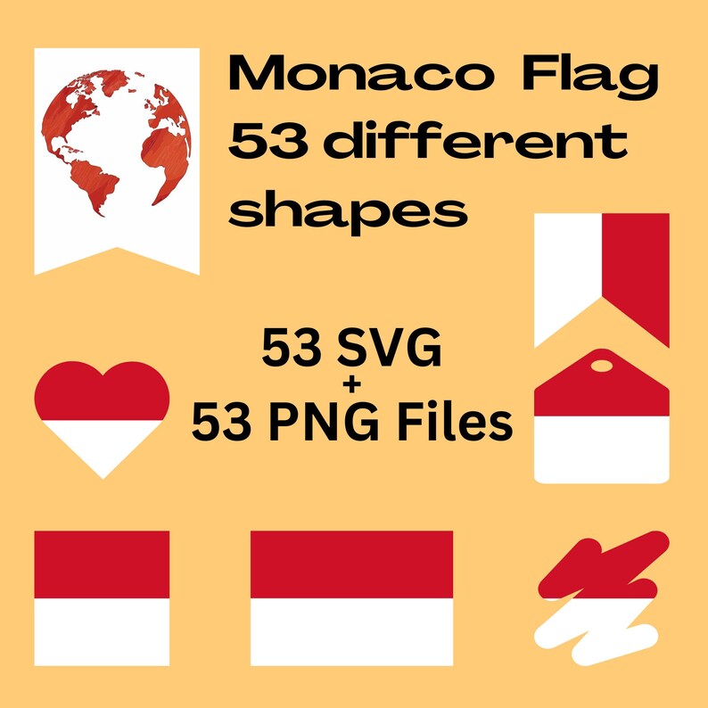 Monaco Flag Bundle 53 SVG and PNG Files for Ready to Print Designs - Etsy