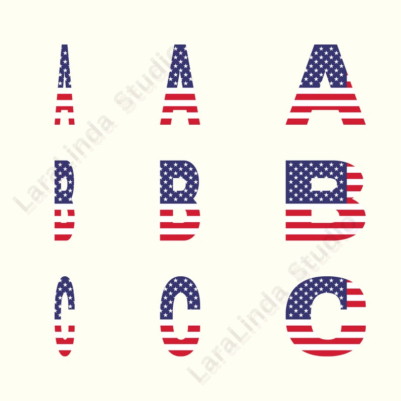 Svg Files for United States Flag Alphabet and Numbers USA Flag PNG ...