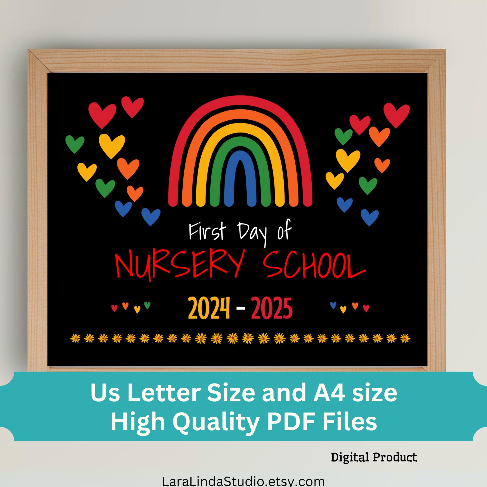 Printable First Day of Nursery and Last Day of Nursery Signs Nursery ...
