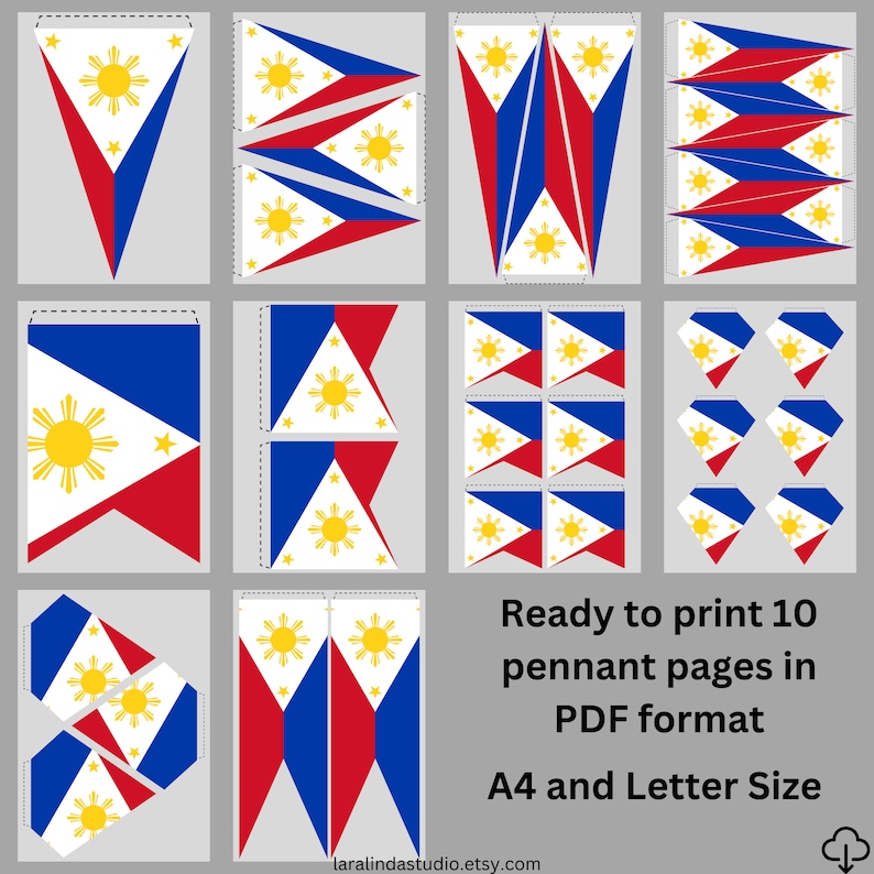 Philippines Flag Bundle 77 SVG & 77 PNG Printable Files for Ready to ...