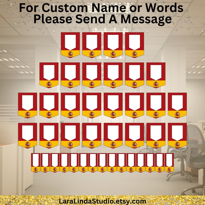 Happy Birthday Banner Spanish Flag Themed Digital Birthday Decoration ...