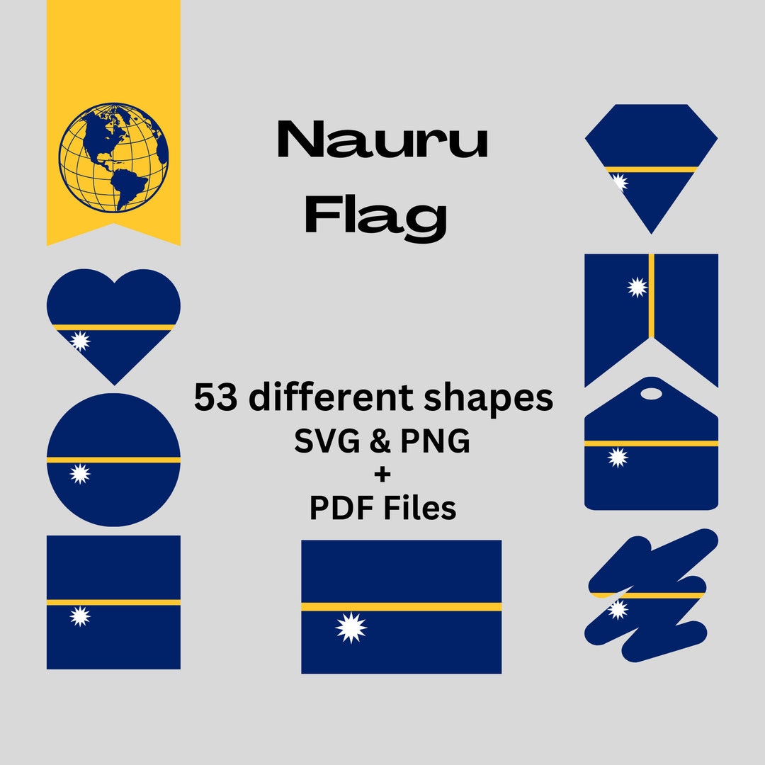 Nauru Flag Bundle 53 SVG & PNG Printable Files for Ready to Use Designs Oceania Country Flag - Etsy