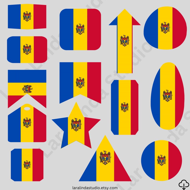 Moldova Flag Bundle 77 SVG & PNG Printable Files for Ready to Use ...