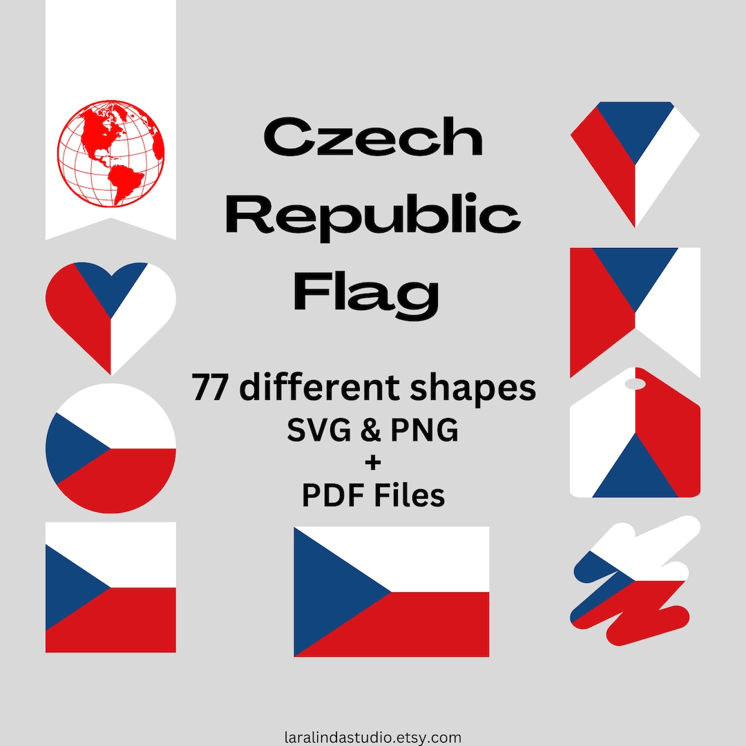 Czech Republic Flag Bundle 77 SVG & PNG Printable Files for Ready to ...