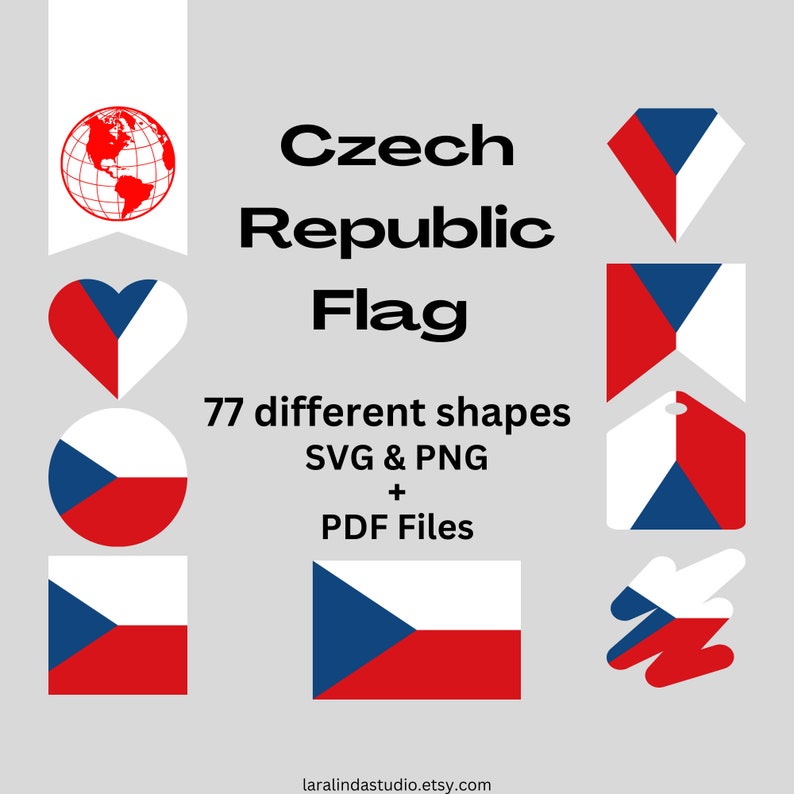 Czech Republic Flag Bundle 77 SVG & PNG Printable Files for Ready to ...