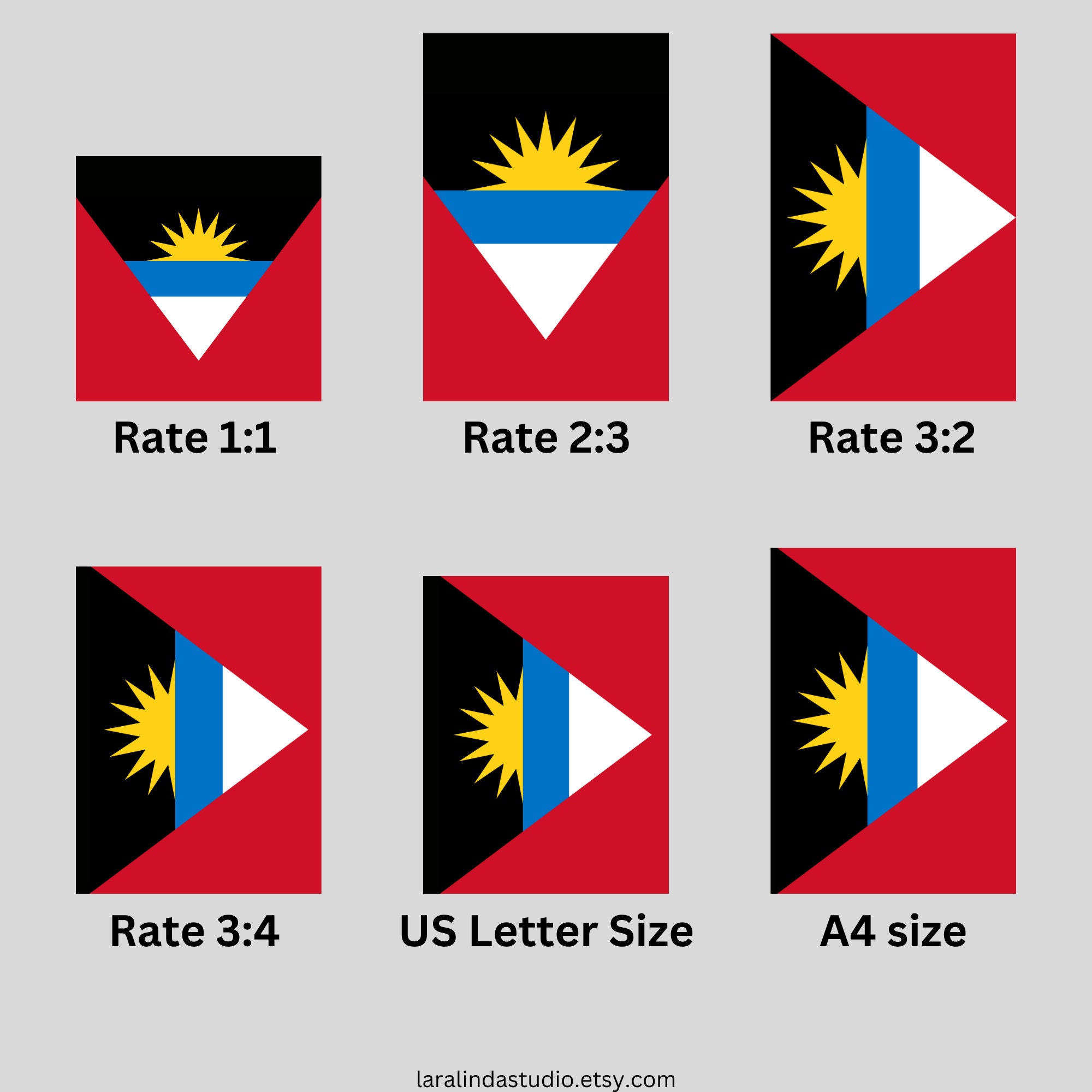 Antigua and Barbuda Flag Bundle 77 SVG & PNG Printable Files for Ready ...