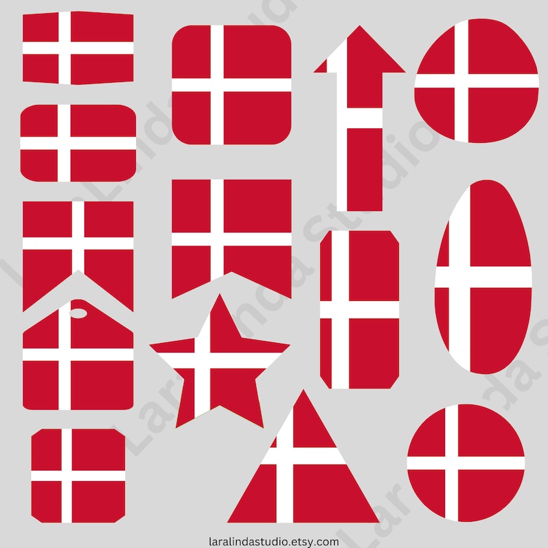 Denmark Flag Bundle 77 SVG & PNG Printable Files for Ready to Use ...