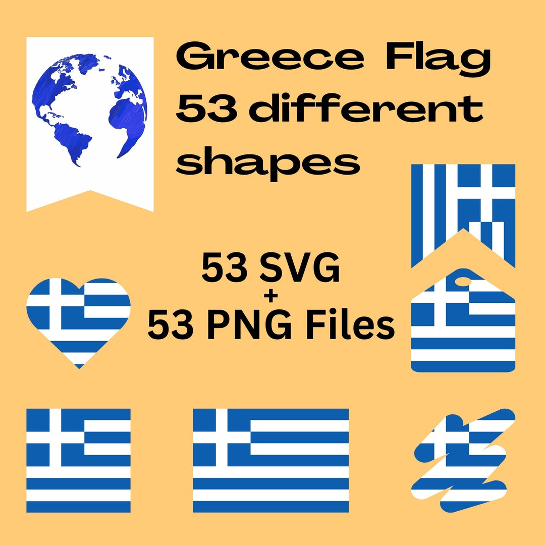 Greece Flag Bundle 53 SVG & PNG Files for Ready to Print Designs - Etsy