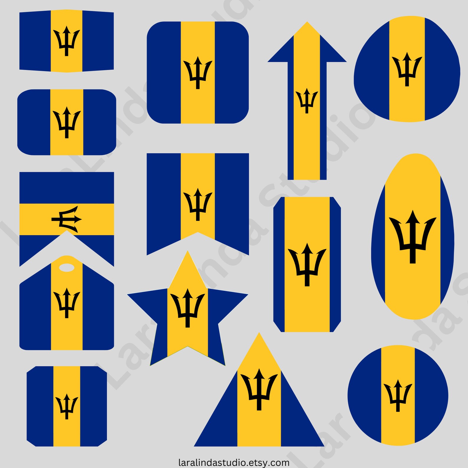 Barbados Flag Bundle 77 SVG & PNG Printable Files for Ready to Use ...