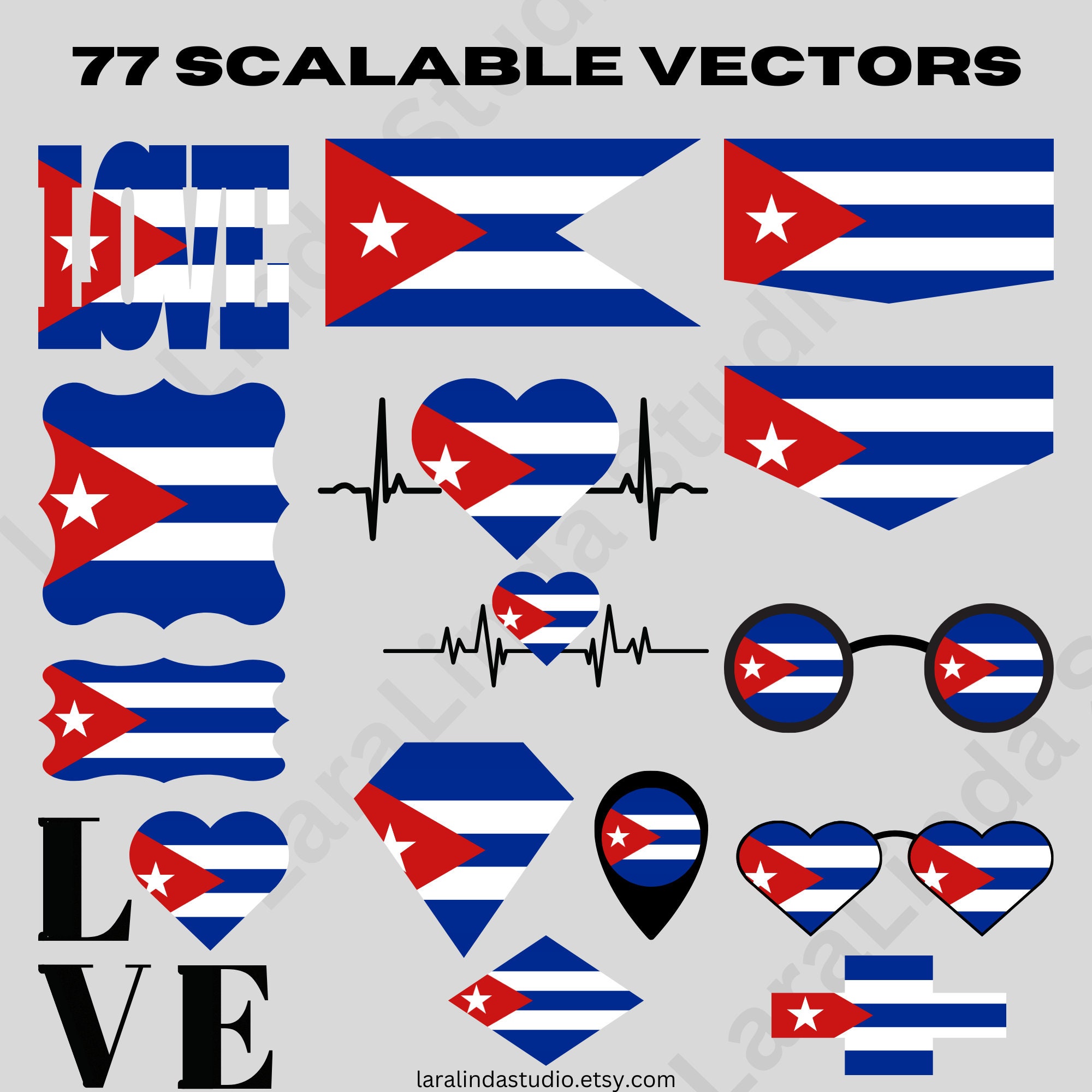 Cuba Flag Bundle 77 SVG & PNG Printable Files for Ready to Use Designs ...