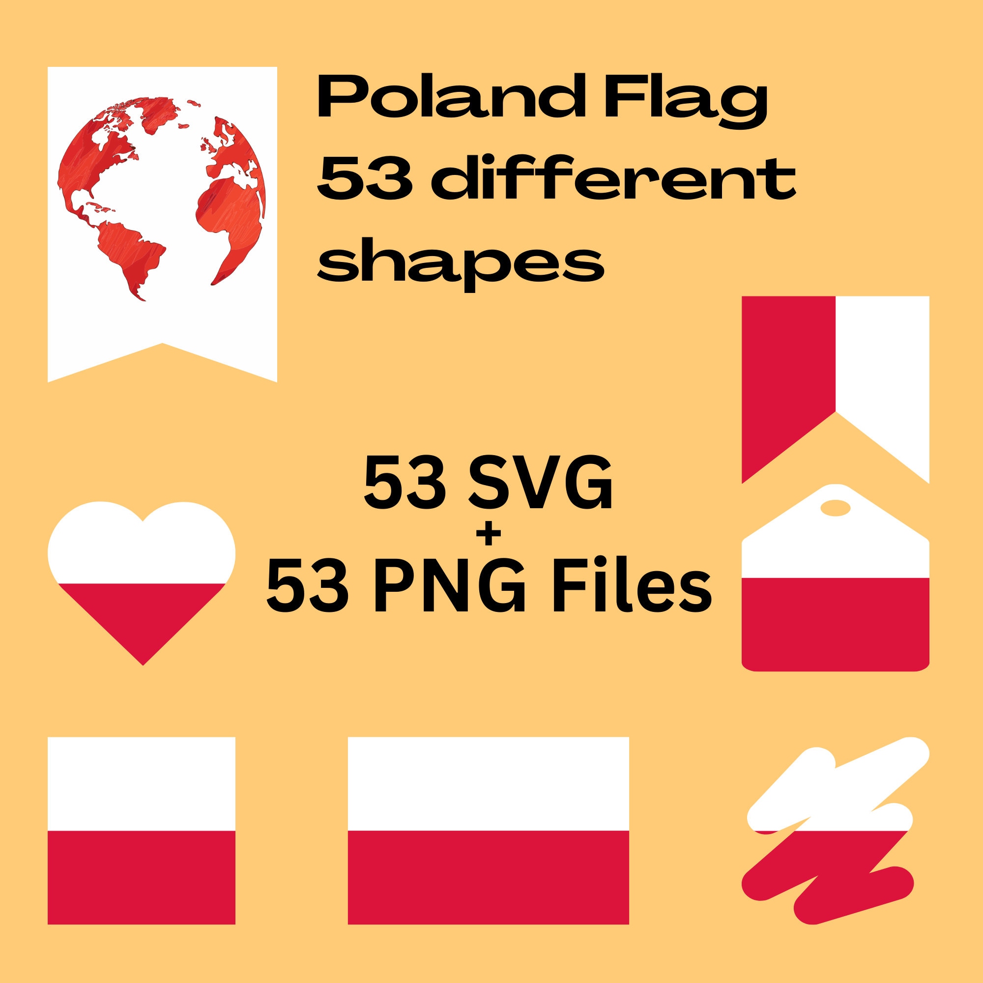 Poland Flag Bundle 53 SVG and PNG Files for Ready to Print Designs - Etsy