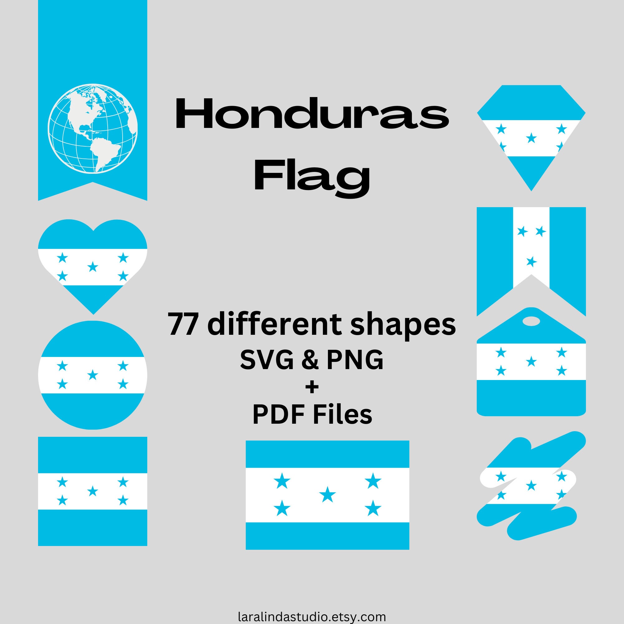 Honduras Flag Bundle 77 SVG & PNG Printable Files for Ready to Use ...