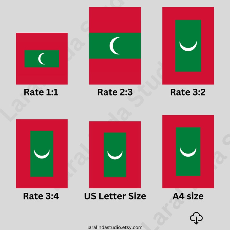Maldives Flag Bundle 77 SVG & 77 PNG Printable Files for Ready to Use ...