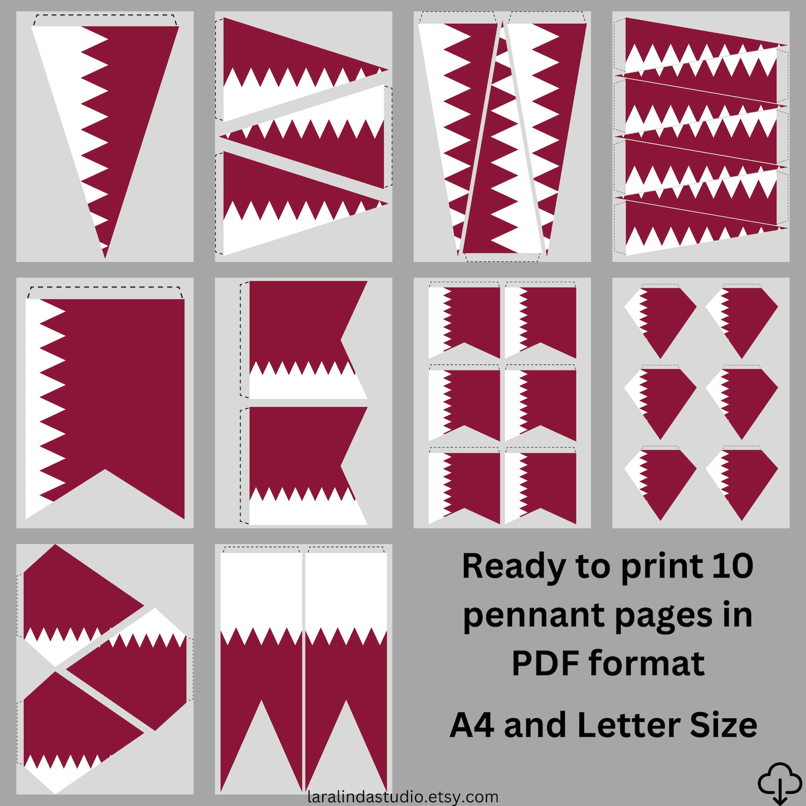 Qatar Flag Bundle 77 SVG & 77 PNG Printable Files for Ready to Use ...