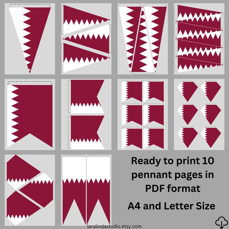 Qatar Flag Bundle 77 SVG & 77 PNG Printable Files for Ready to Use ...
