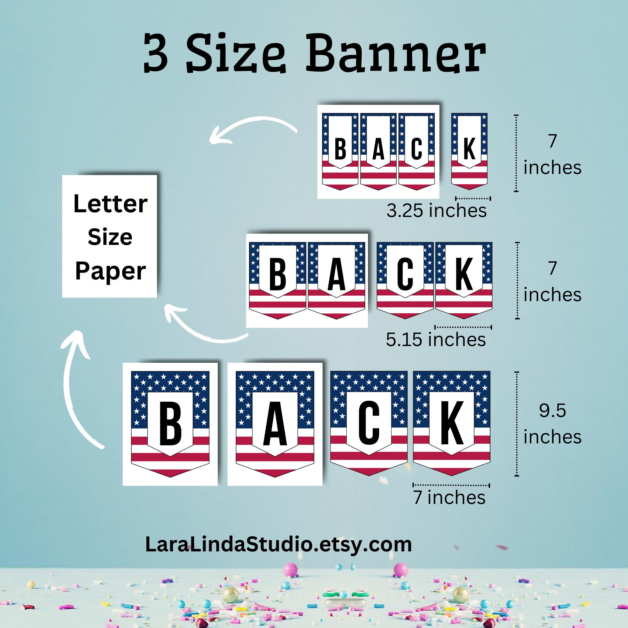 Welcome Back Banners for USA Flag Theme Welcome Party With Custom Words ...
