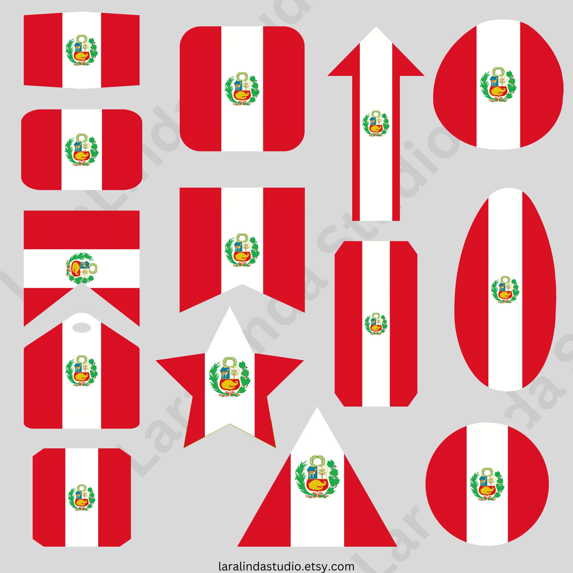 Peru Flag Bundle 77 SVG & PNG Printable Files for Ready to Use Designs ...