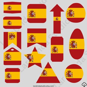Spain Flag Bundle 77 SVG & PNG Printable Files for Ready to Use Designs ...