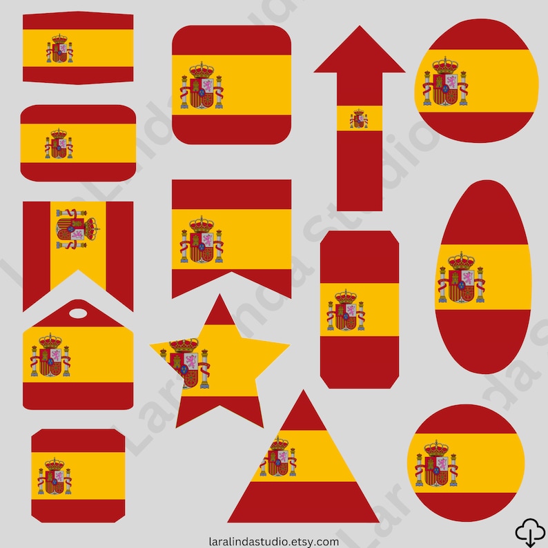 Spain Flag Bundle 77 SVG & PNG Printable Files for Ready to Use Designs ...