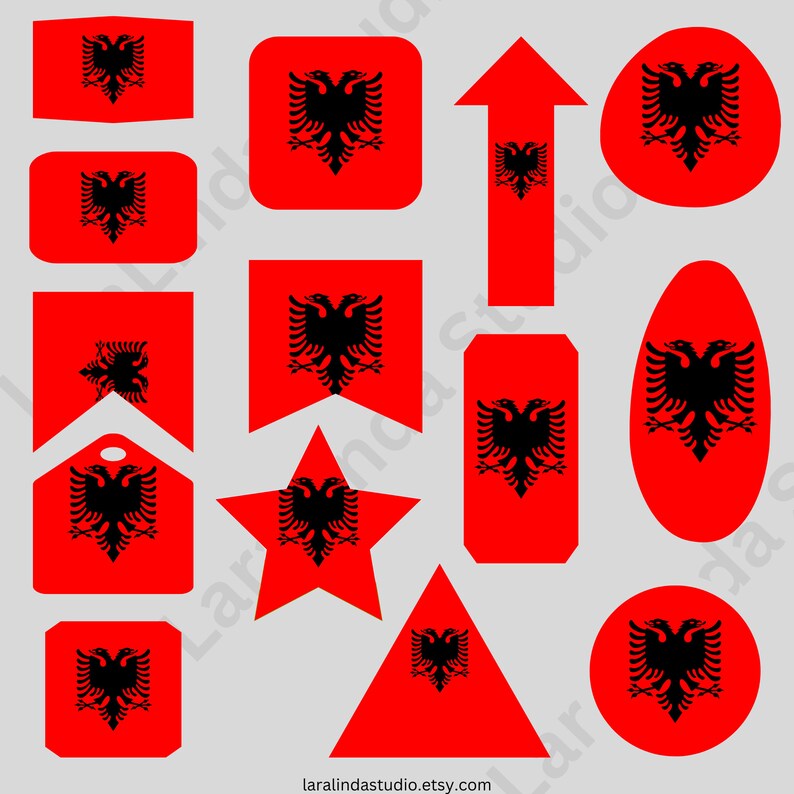 Albania Flag Bundle 77 SVG & PNG Printable Files for Ready to Use ...