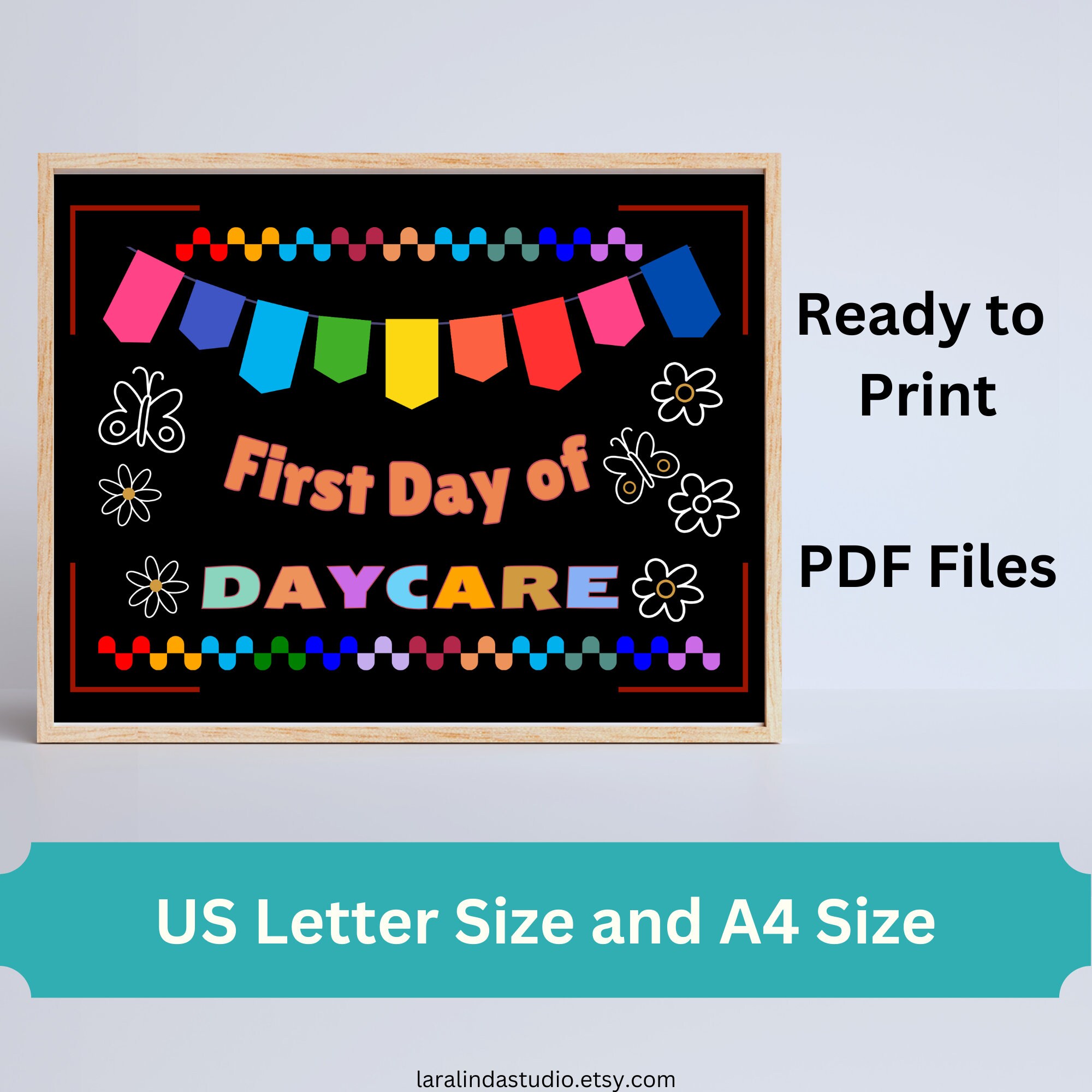 First Day of Daycare Sign and Last Day of Daycare Sign 2024-2025 School ...