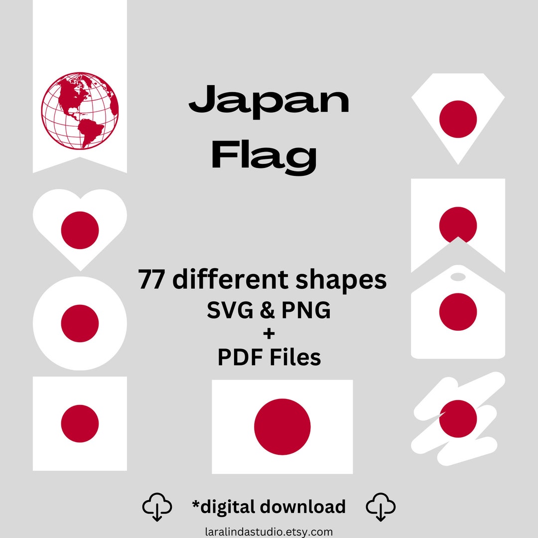 Japan Flag Bundle 77 SVG & 77 PNG Printable Files for Ready to Use ...