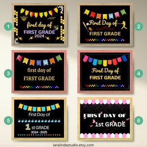 Printable First Day of First Grade Sign 22 Different School Sign ...