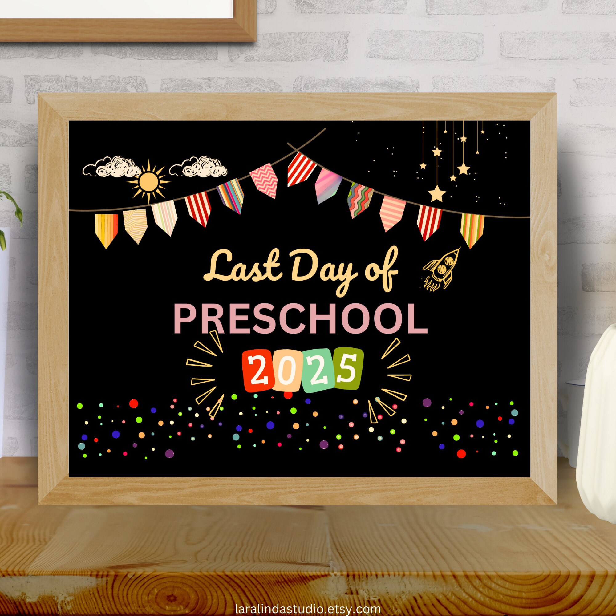 First Day of Preschool & Last Day of Preschool Digital Signs 2024-2025 ...