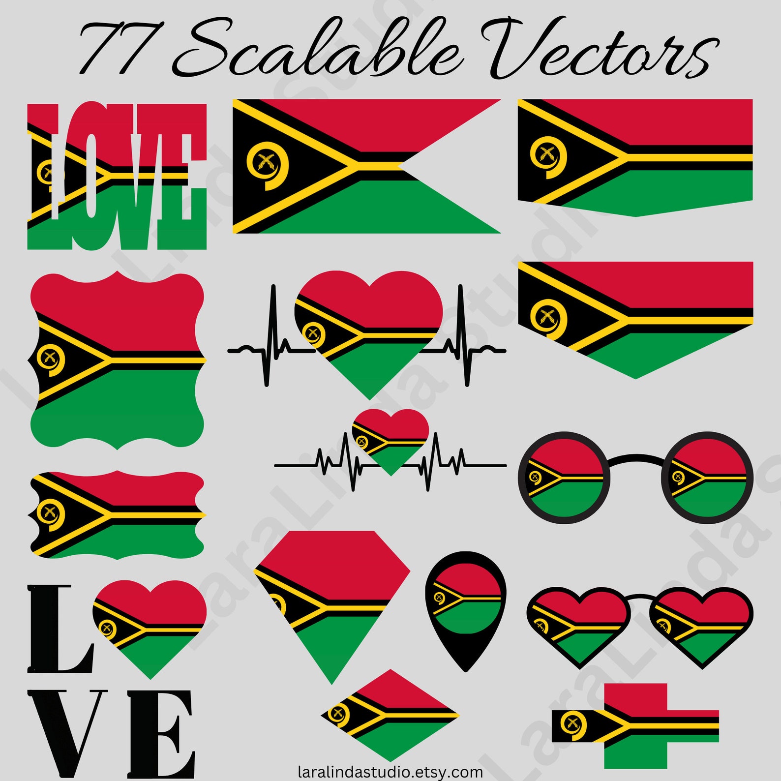 Vanuatu Flag Bundle 77 SVG & PNG Printable Files for Ready to Use ...