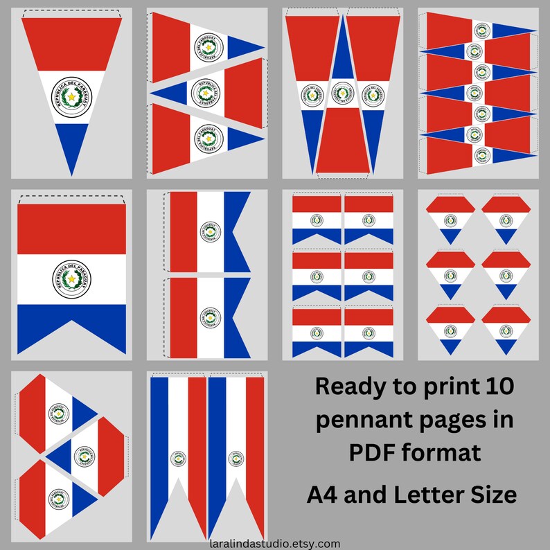 Paraguay Flag Bundle 77 SVG & PNG Printable Files for Ready to Use ...