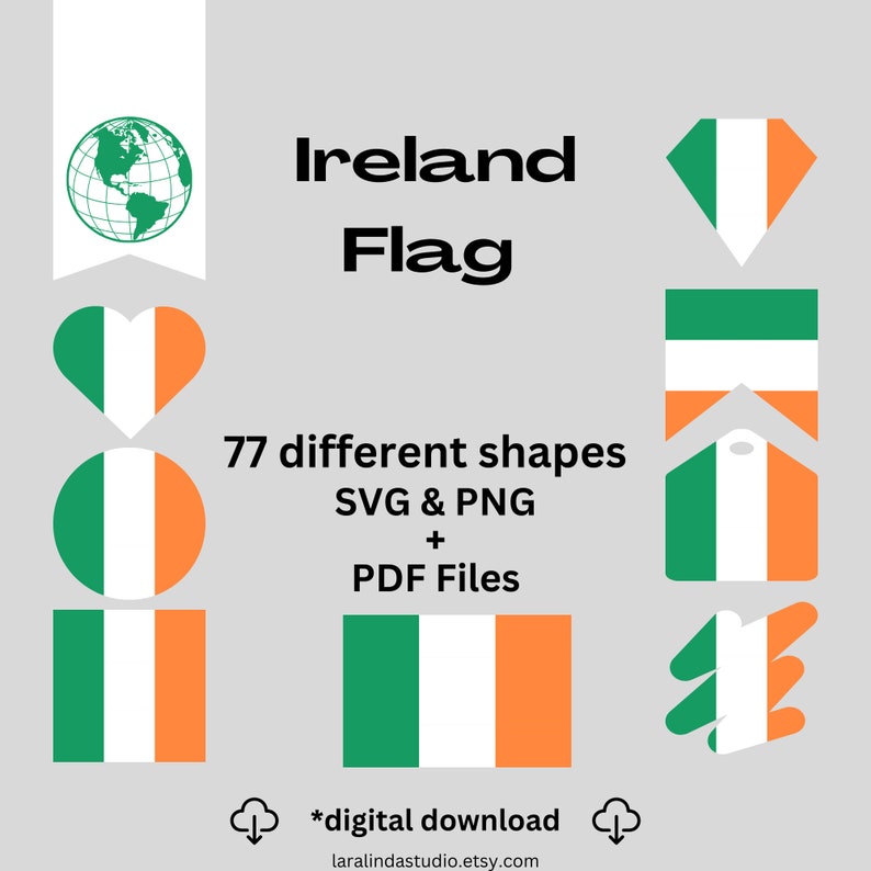 Ireland Flag Bundle 77 SVG & PNG Printable Files for Ready to Use ...